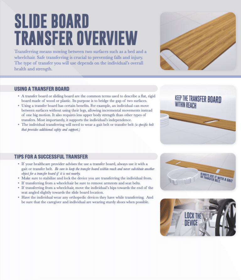 Slide Board Transfer Steps (Training Video & Guide) - PASCO